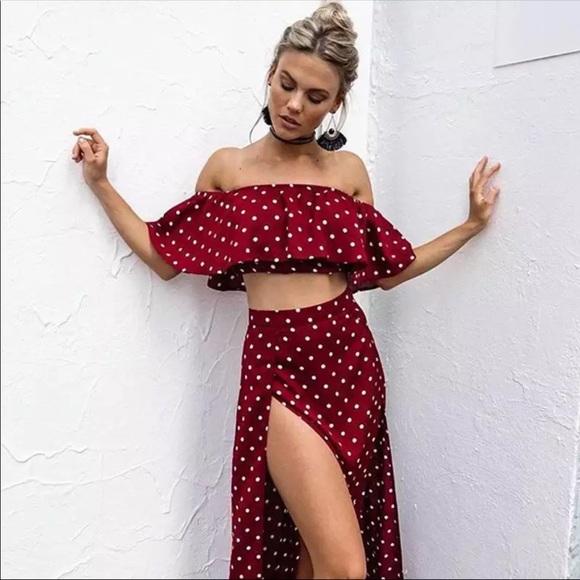 Skirts | Ariana Polka Dot Two Piece Dress Set | Poshmark